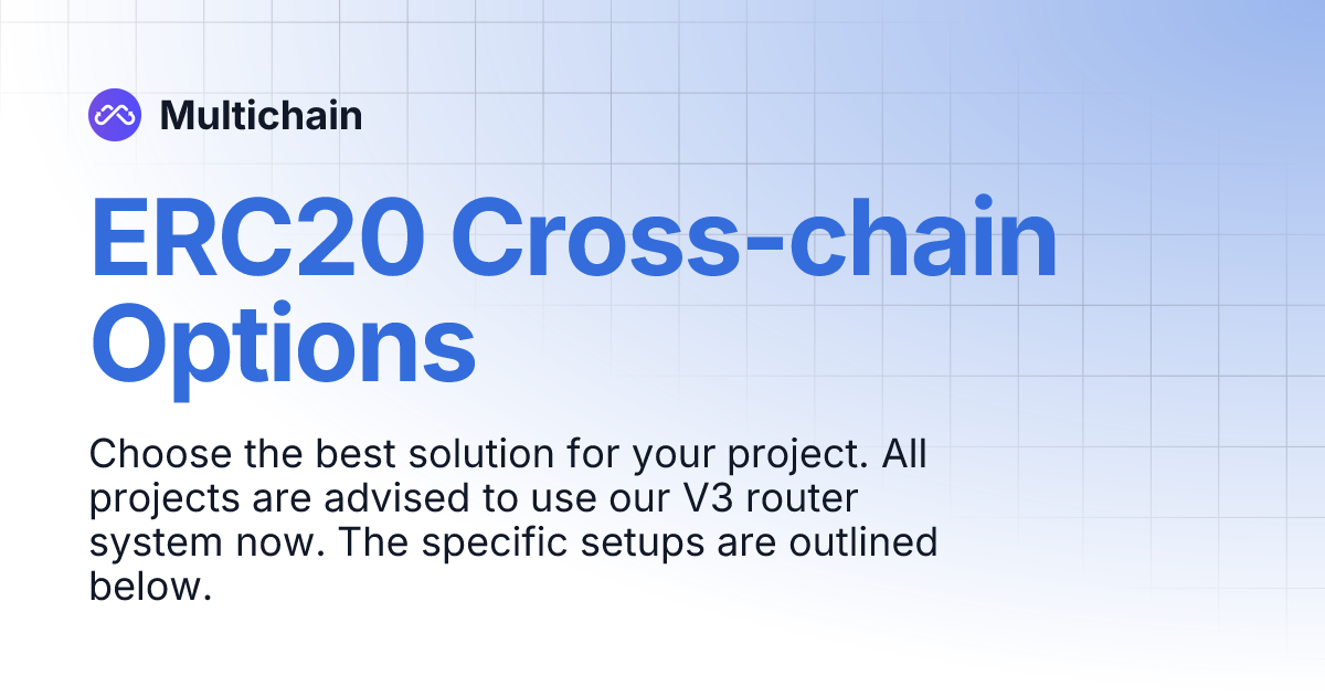 ERC20 Cross-chain Options | Multichain